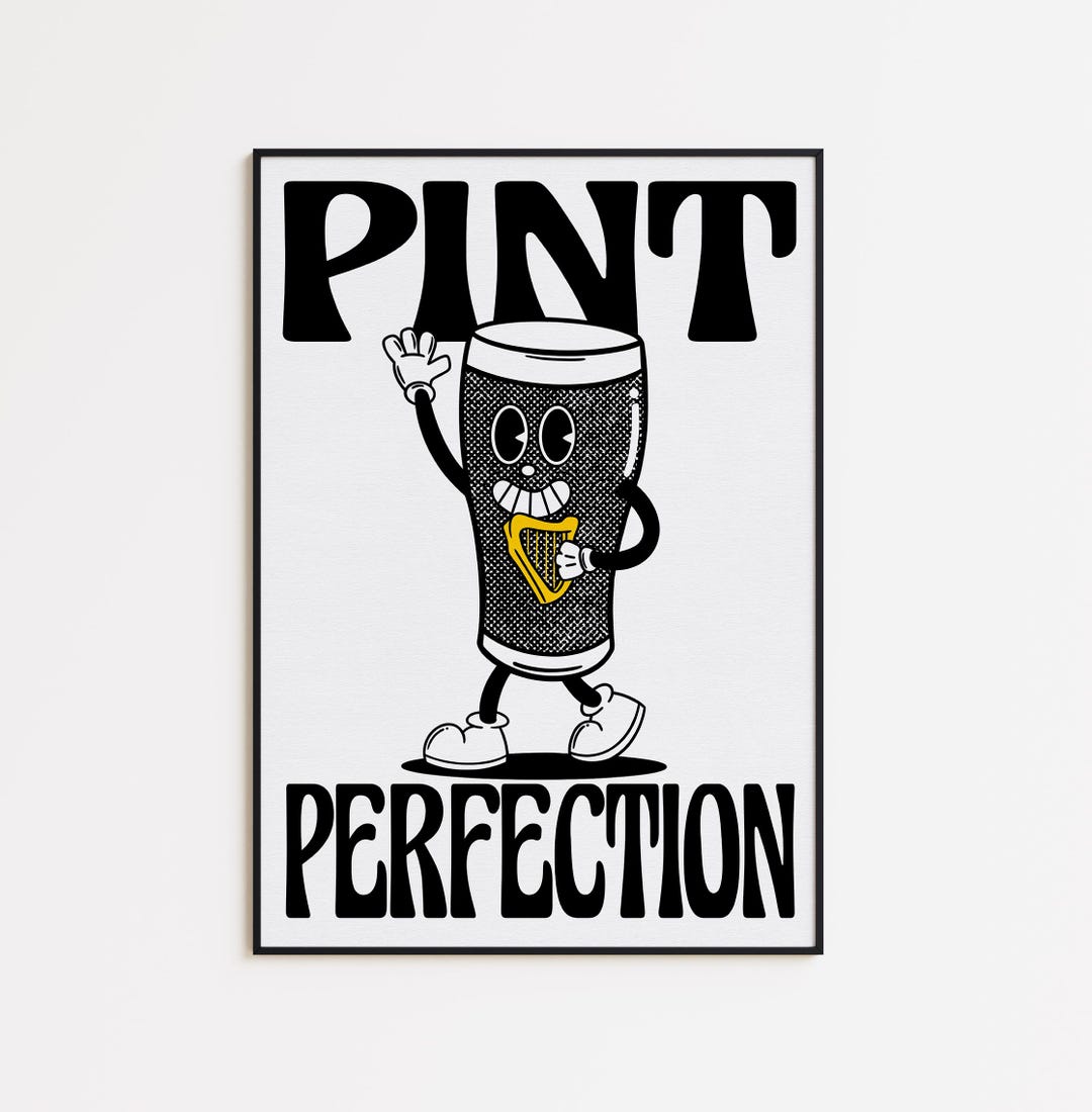 Cartoon Guinness Character - A4 & A3 Print Sizes -retro Wall Art ...
