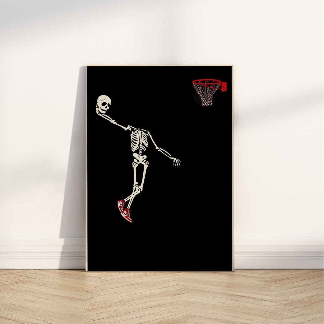 Skeleton Dunk - A4 & A3 Print Sizes - Wall Art - Basketball ...