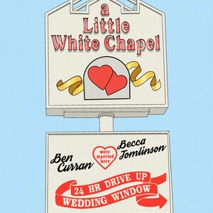 Personalized Las Vegas Wedding Sign: Little White Chapel Retro Art ...