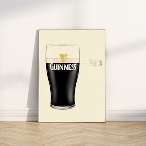 Perfect Guinness - A4 & A3 Print Sizes - Wall Art - Ireland - Guinness ...