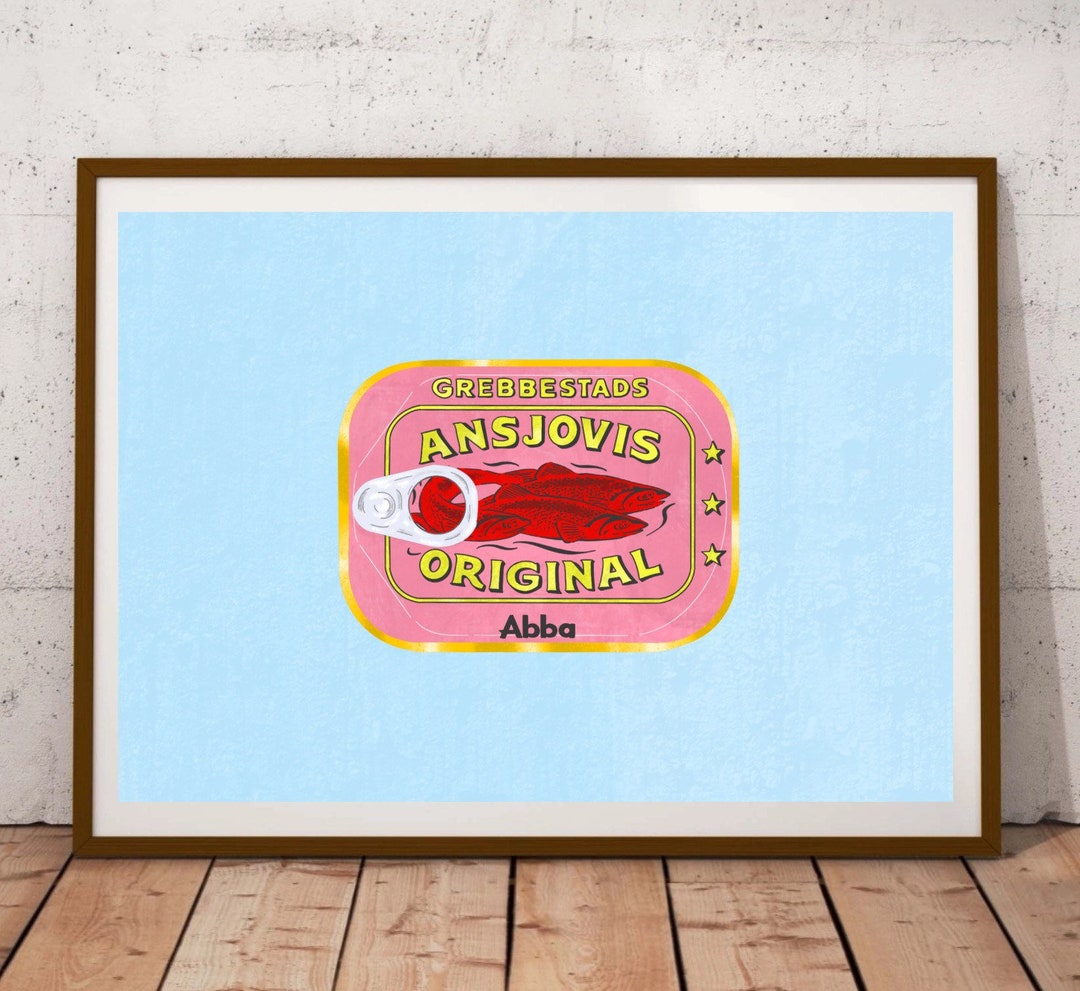 Art Print Tin - Anchovies Fish - Wall Art - Fish Sardine Illustration ...