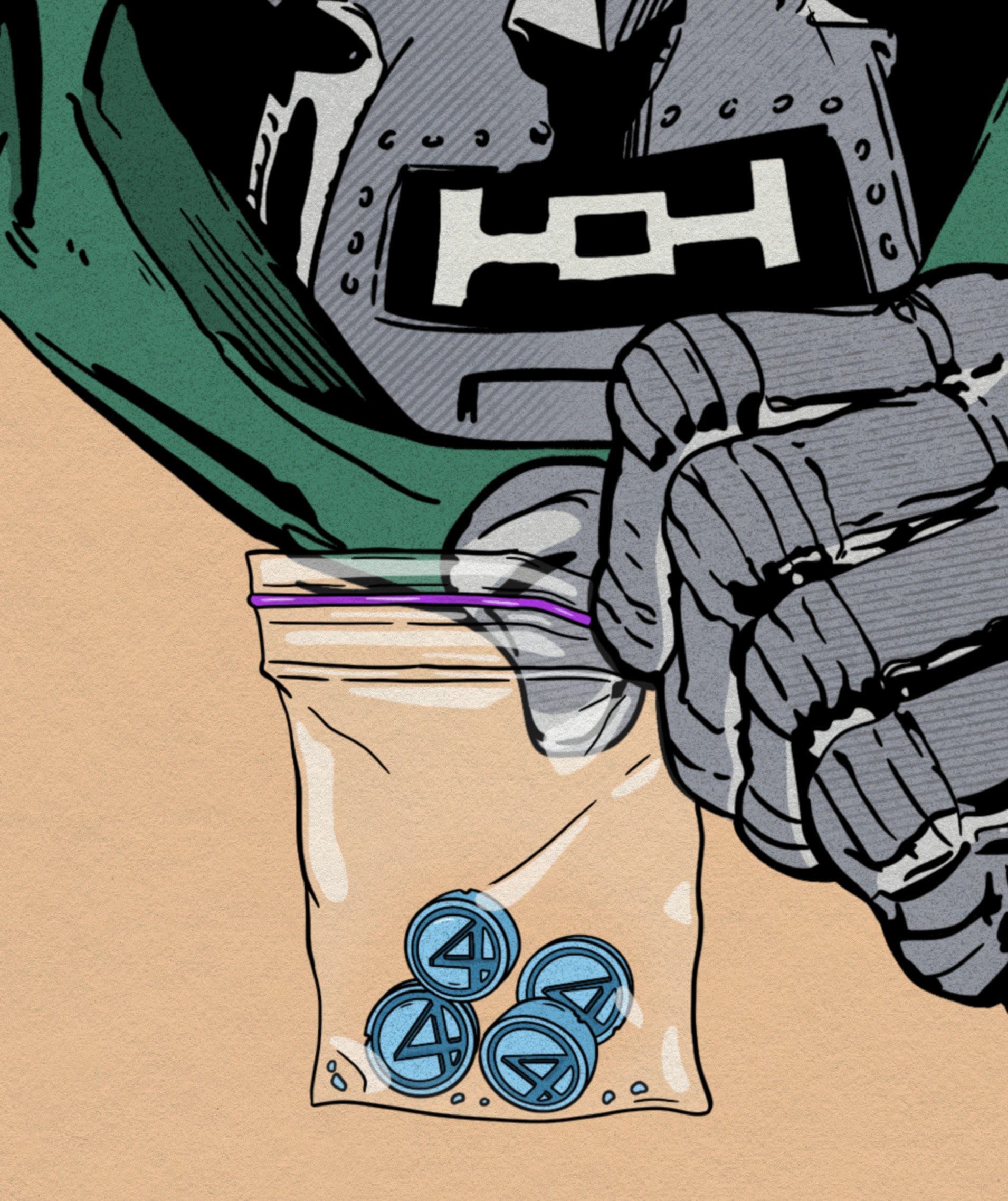 Dr Doom Illustration -MF Doom Comic Book Wall Art - Fantastic Four - A4 ...