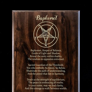 BAPHOMET Prayer Plaque | Wood Altar Decor | Pagan Wall Hanging ...