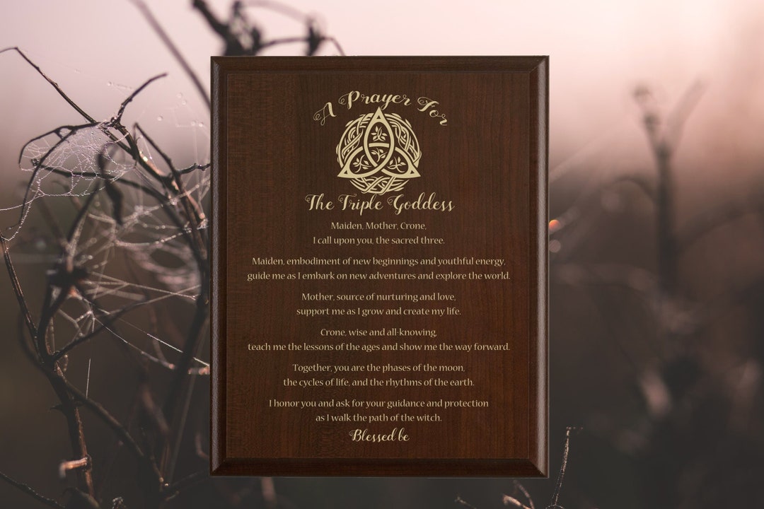 Goddess Prayer Plaque Wiccan Prayer to the Triple Goddess Witchy Decor ...