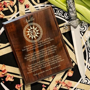 APOLLO Prayer Wall Plaque | Apollo Invocation | Hellenic Pagan Art ...
