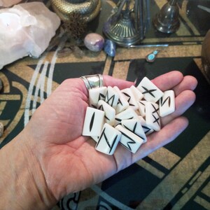 Bone Runes - Full Set - Hand Carved | Water Buffalo Bone | Divination ...