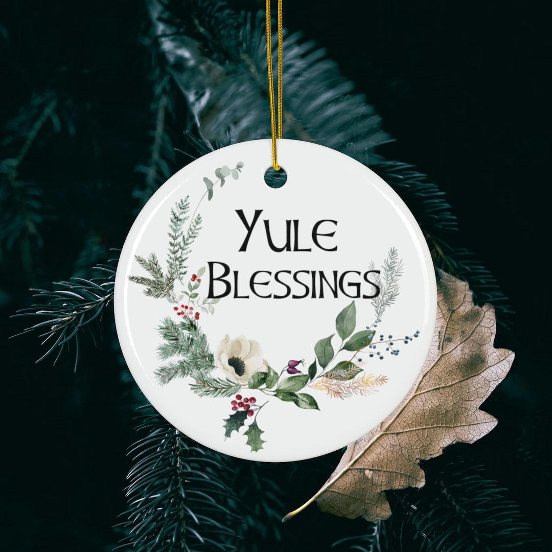Yule Blessings Ornament - Metal Yule Ornament - Happy Yule! Metal ...