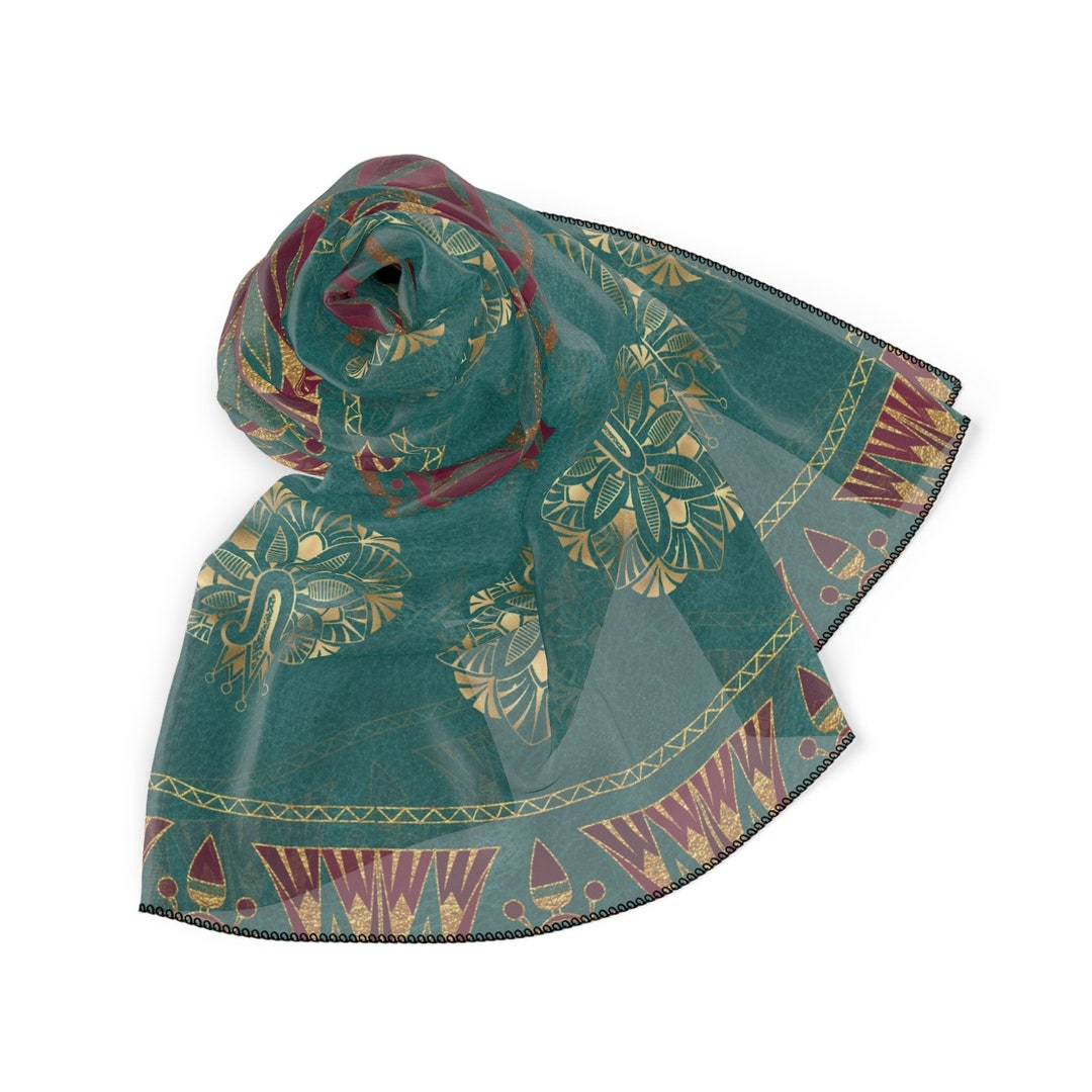 Bold Egyptian Pattern Veil / Head Scarf - Witchy Scarf Perfect for ...