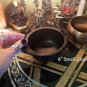 Altar Cauldron - 2 Sizes Cast Iron Mini Cauldron for Tabletop Use ...