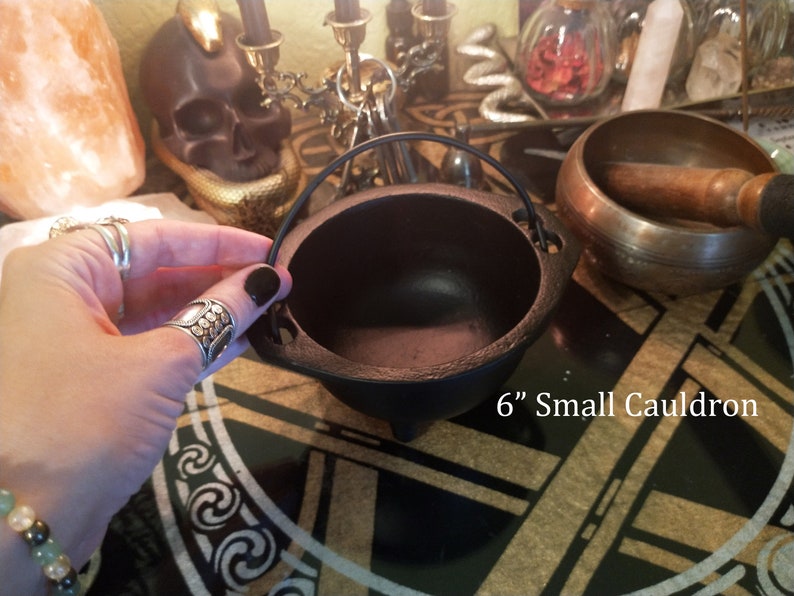Altar Cauldron - 2 Sizes Cast Iron Mini Cauldron for Tabletop Use ...