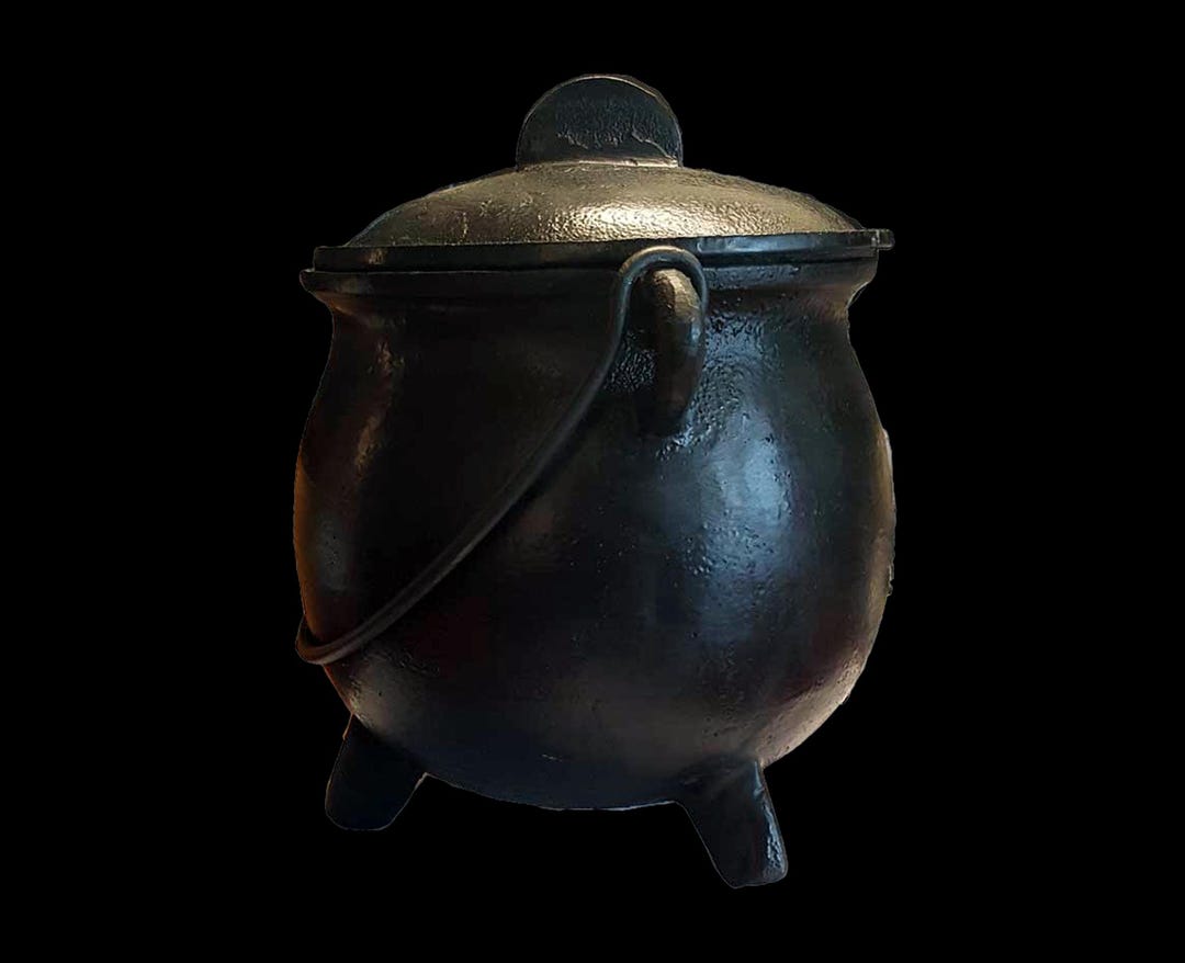 Medium Cauldron - 2 Styles Cast Iron Cauldron for Magickal Use, Perfect ...