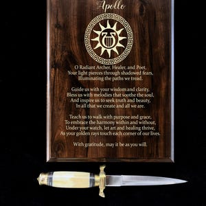 APOLLO Prayer Wall Plaque | Apollo Invocation | Hellenic Pagan Art ...