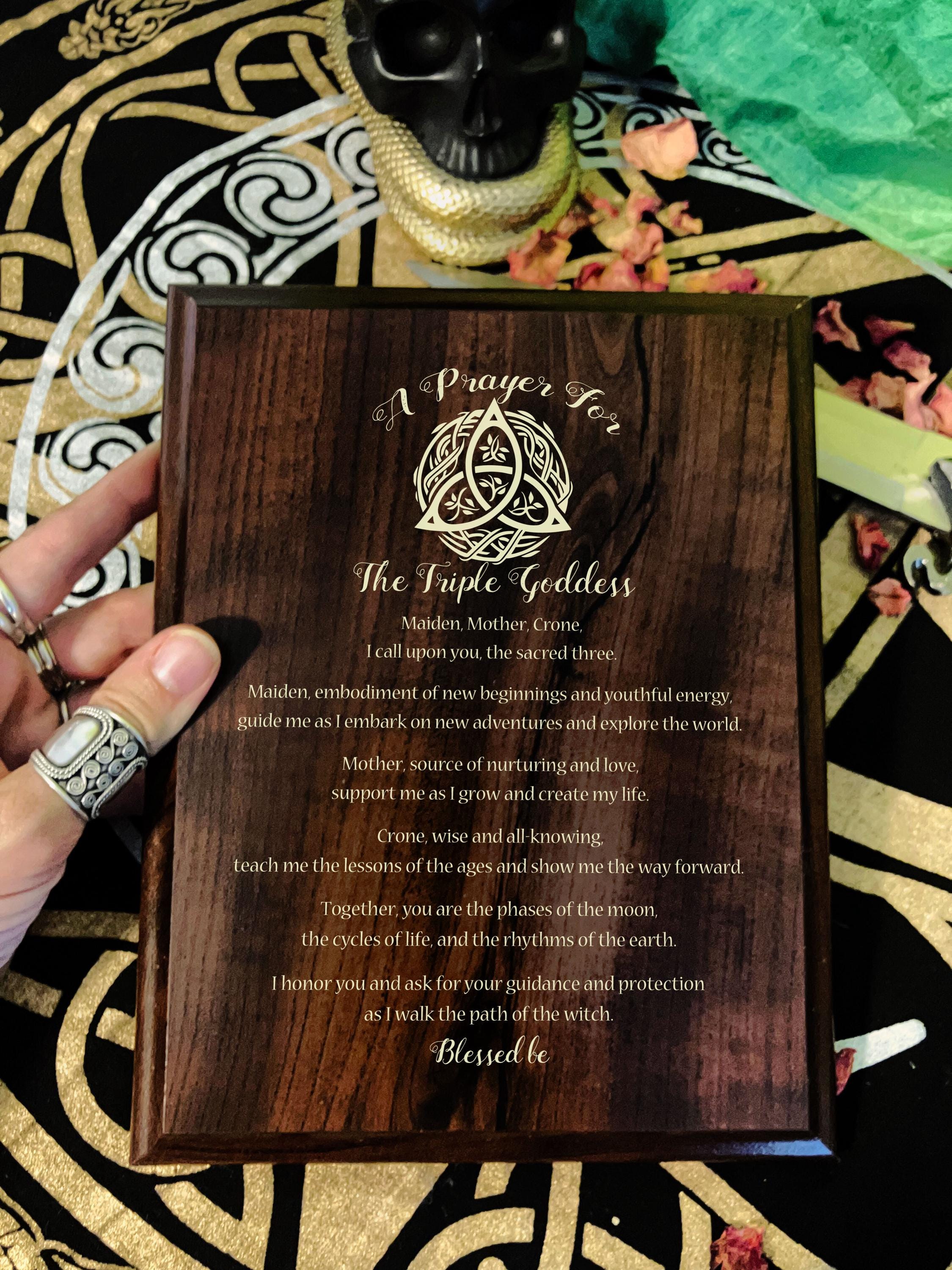 Goddess Prayer Plaque - Wiccan Prayer to the Triple Goddess - Witchy ...