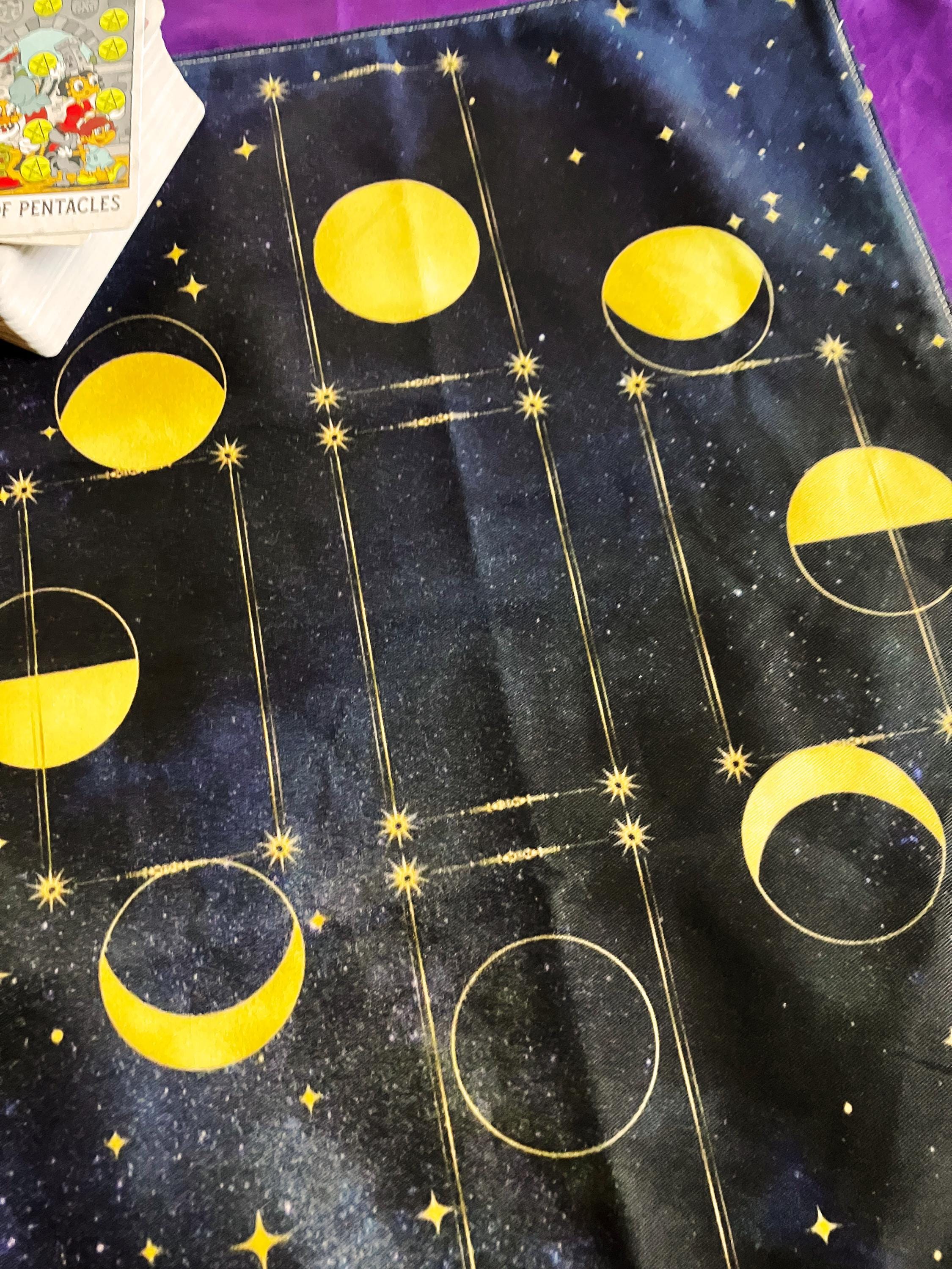 5 Card Spread Tarot Cloth - Night Sky Celestial Tarot Reading Mat ...