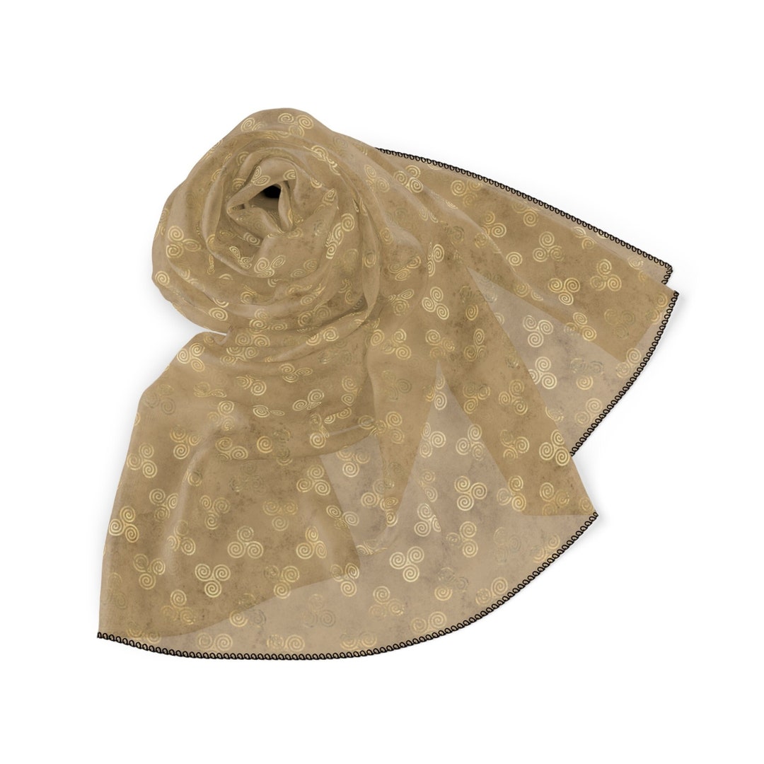 Gold & Tan Triskele Veil Headscarf | Head Covering for Witches ...