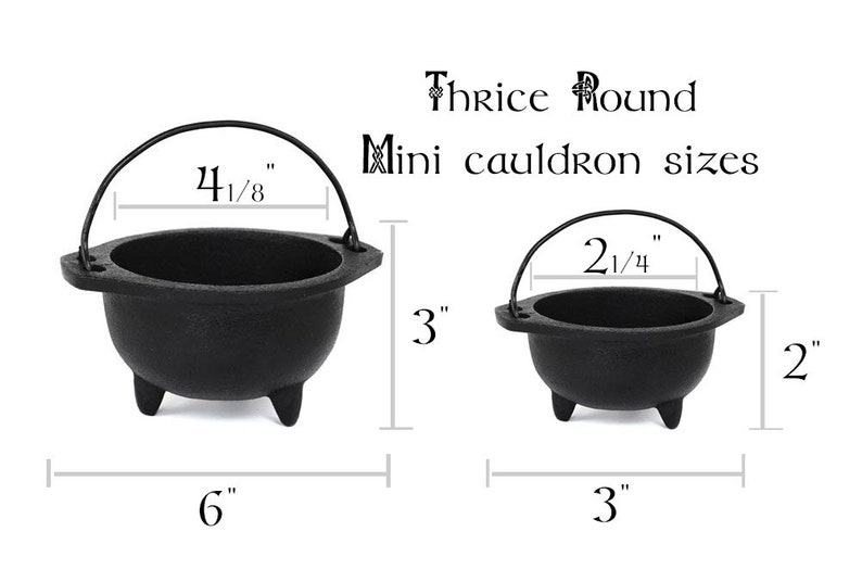 Altar Cauldron - 2 Sizes Cast Iron Mini Cauldron for Tabletop Use ...
