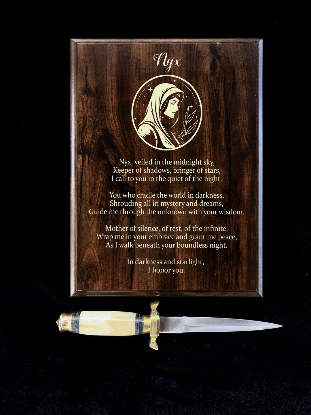 NYX Prayer Wall Plaque | Goddess of Night | Hellenic Greek Pagan Decor ...