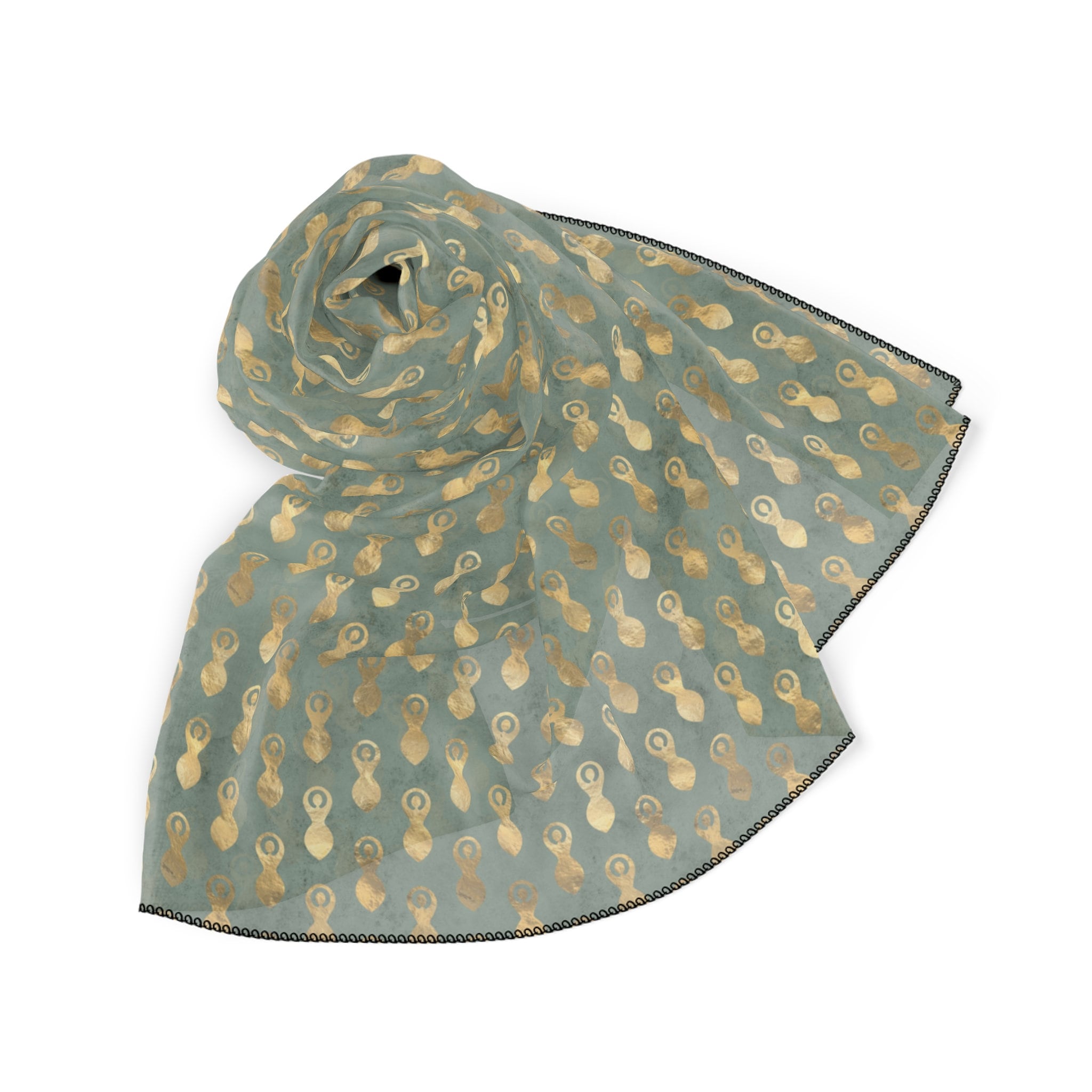 Light Green and Gold Goddess Veil | Head Scarf - Witchy Scarf Perfect ...