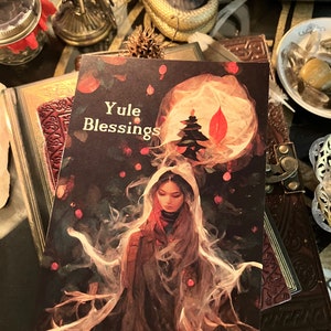 Yule Cards - Yule Blessings - Praying Witch - Pagan Christmas Card, Wiccan Card, Witchy Card ...