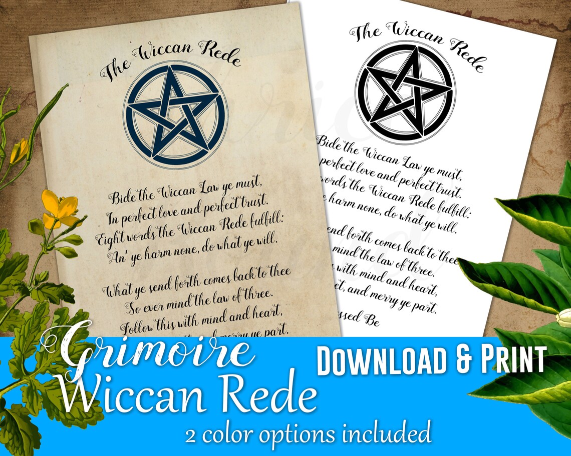 Wiccan Rede Printable – Book of Shadows Grimoire Page (PDF Download) - Etsy