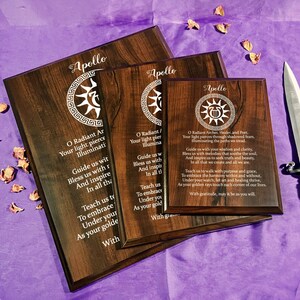 APOLLO Prayer Wall Plaque | Apollo Invocation | Hellenic Pagan Art ...