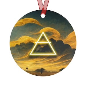 SET of 5 Yule Ornaments - Elements Earth Air Fire Water Spirit Triangle ...