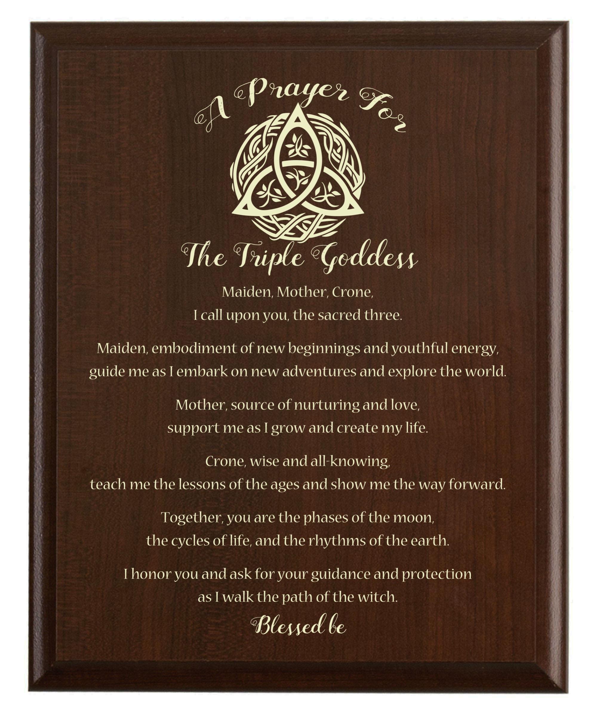 Goddess Prayer Plaque - Wiccan Prayer to the Triple Goddess - Witchy ...