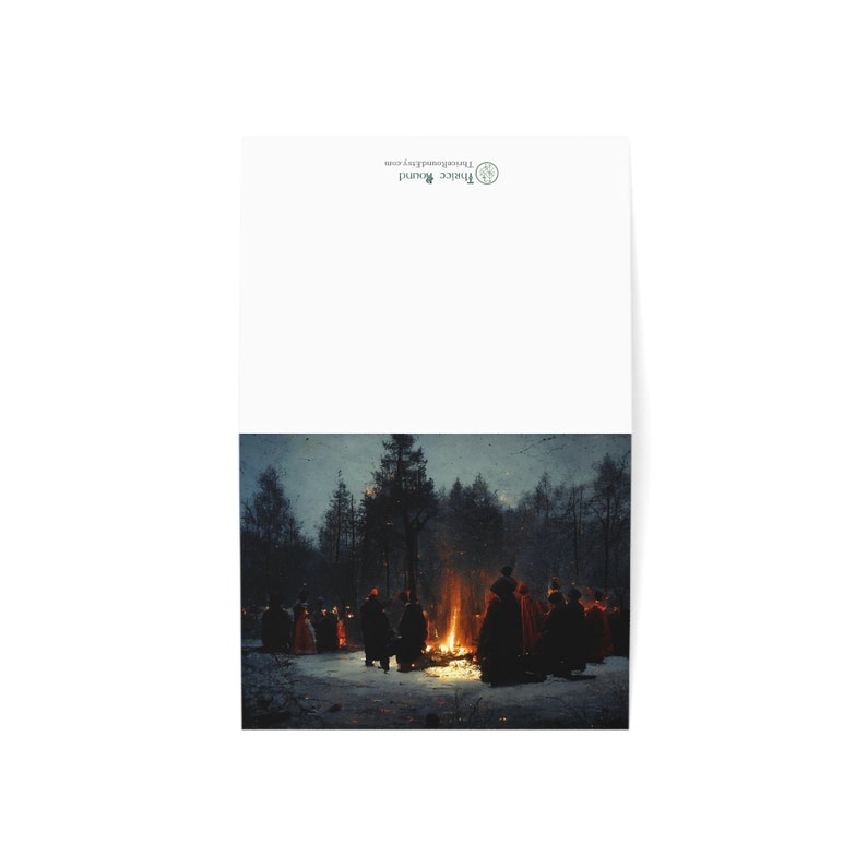 Yule Cards - Witchy Bonfire on the Winter Solstice - Pagan Christmas ...