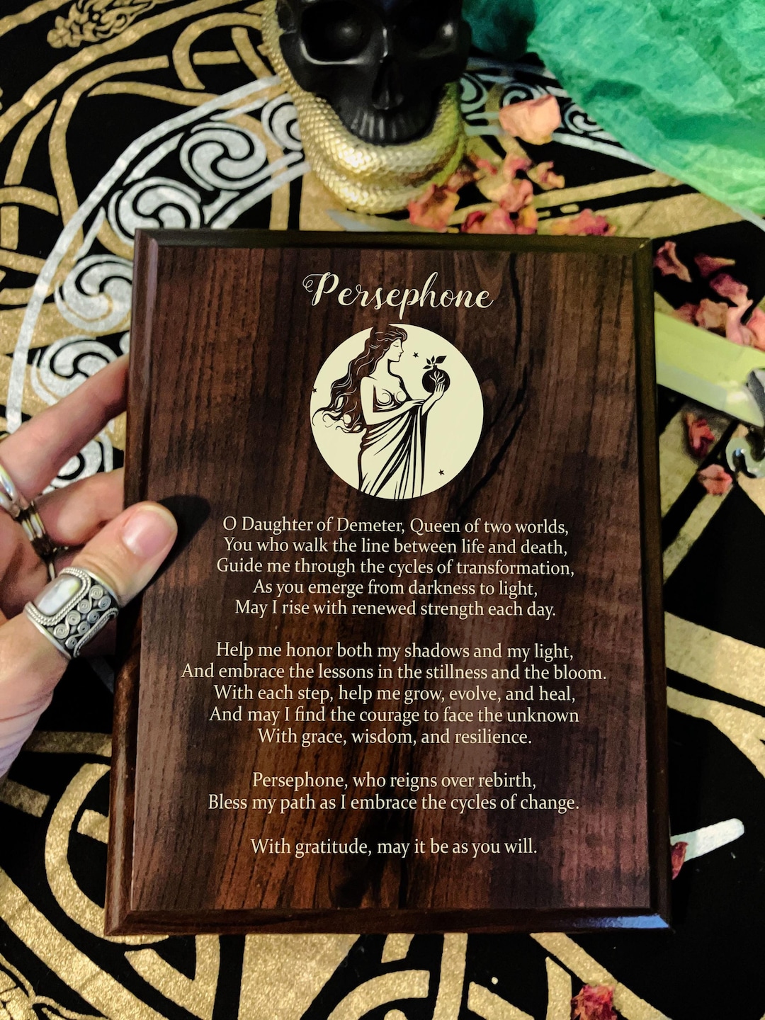 PERSEPHONE Prayer Wall Plaque | Persephone Invocation | Hellenic Pagan ...
