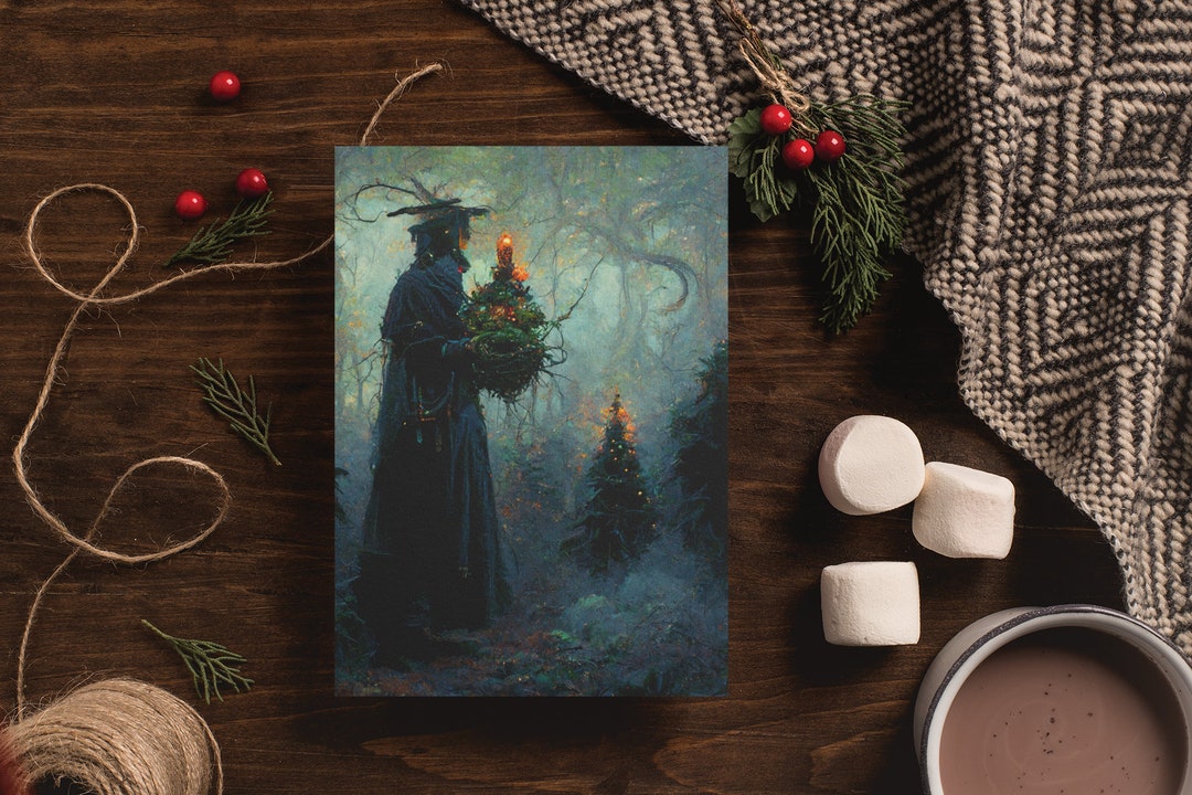 Yule Cards - Witchy Yule Card - Ritual in the Woods - Pagan Christmas ...