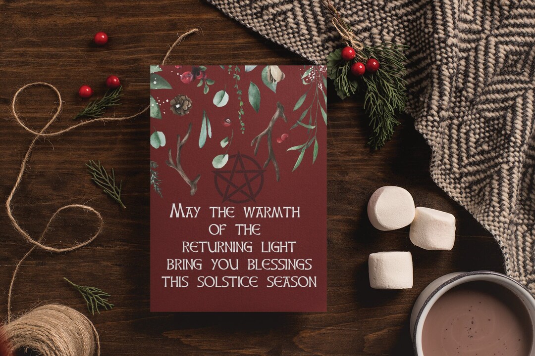 Yule Cards - Witchy Yule Card - Casting the Circle - Pagan Christmas Card, Wiccan Card, Witchy ...