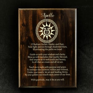 APOLLO Prayer Wall Plaque | Apollo Invocation | Hellenic Pagan Art ...