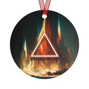 SET of 5 Yule Ornaments - Elements Earth Air Fire Water Spirit Triangle ...