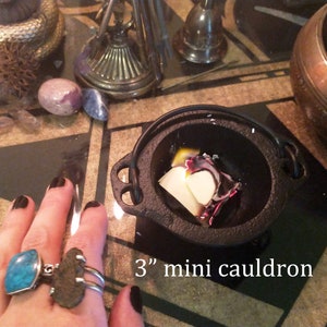 Altar Cauldron - 2 Sizes Cast Iron Mini Cauldron for Tabletop Use ...