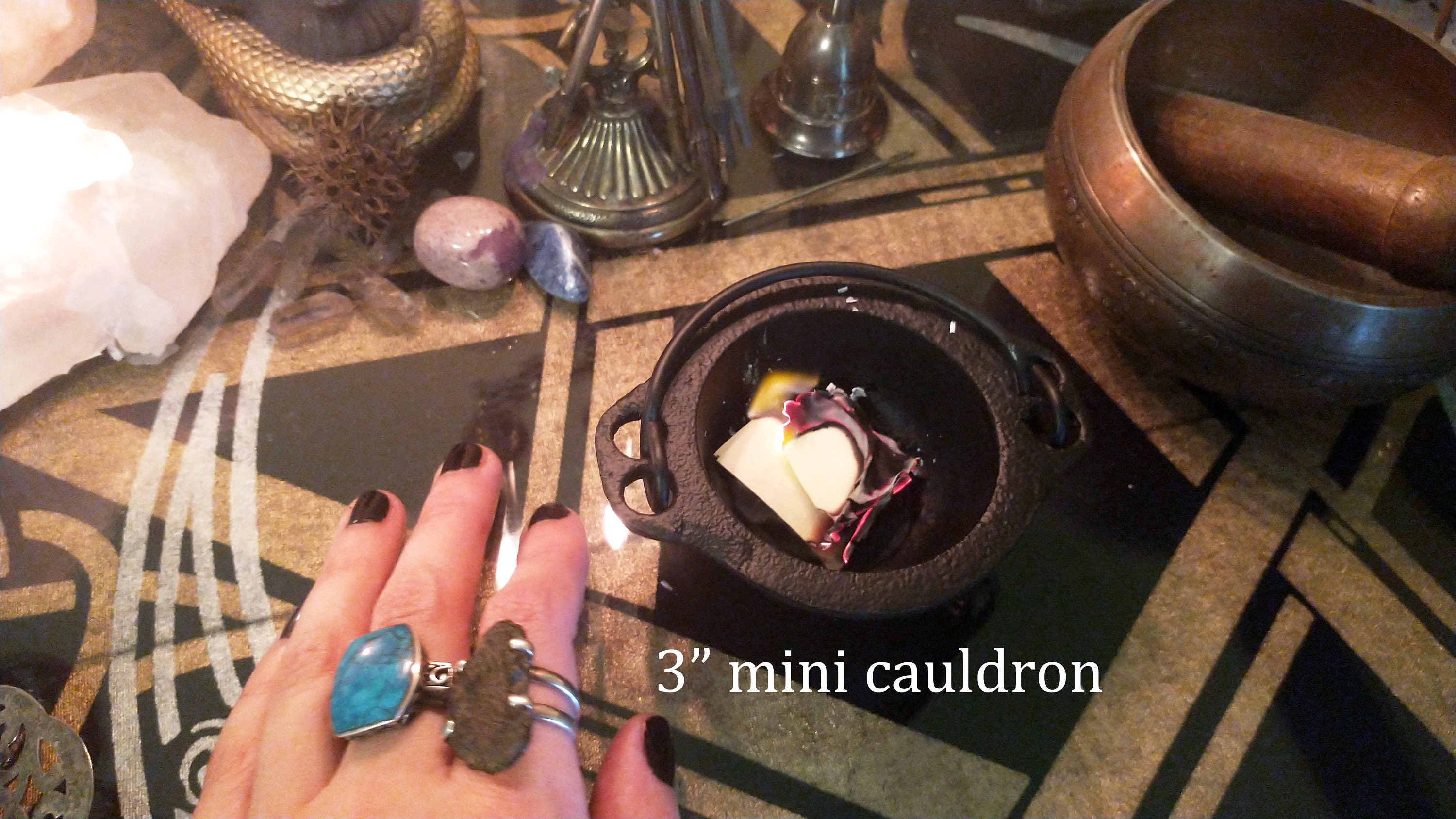 Altar Cauldron - 2 Sizes Cast Iron Mini Cauldron for Tabletop Use ...