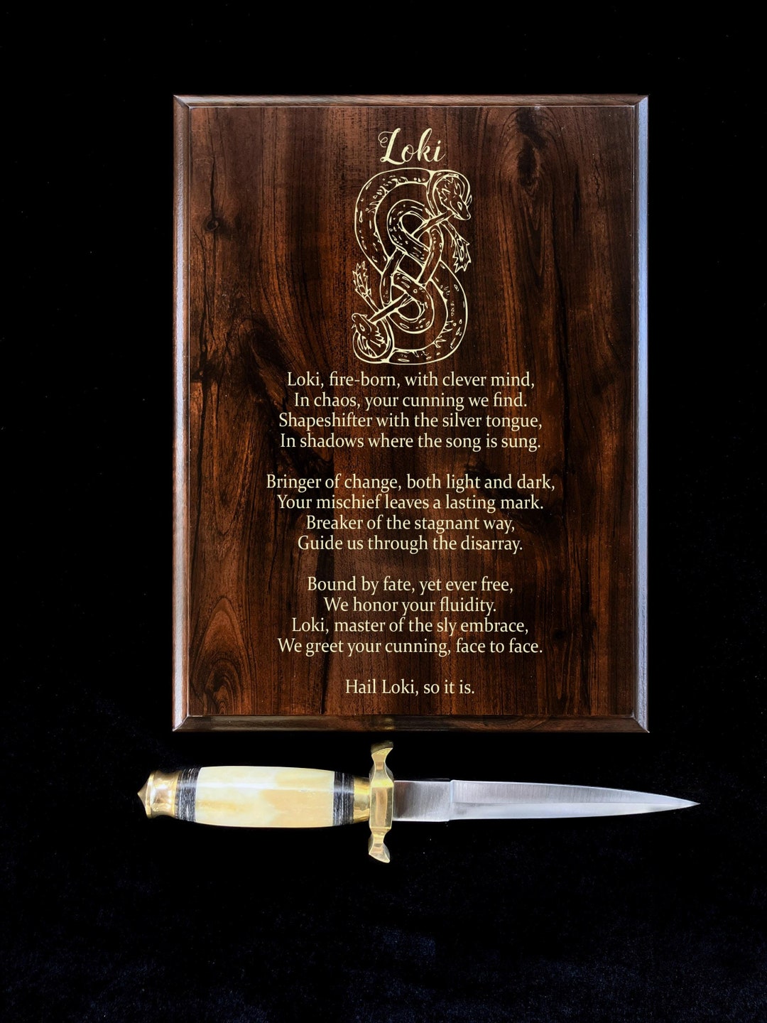 LOKI Invocation Prayer Plaque - Trickster God Wooden Witchy Decor ...