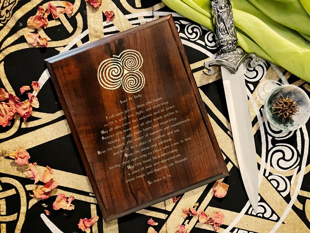 Pagan House Blessing Wall Plaque - Witchy Decor - Wooden Wall Hanging ...