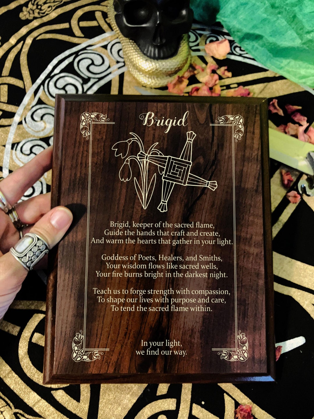 BRIGID Invocation Prayer Plaque - Goddess of Fire and Hearth Wooden ...