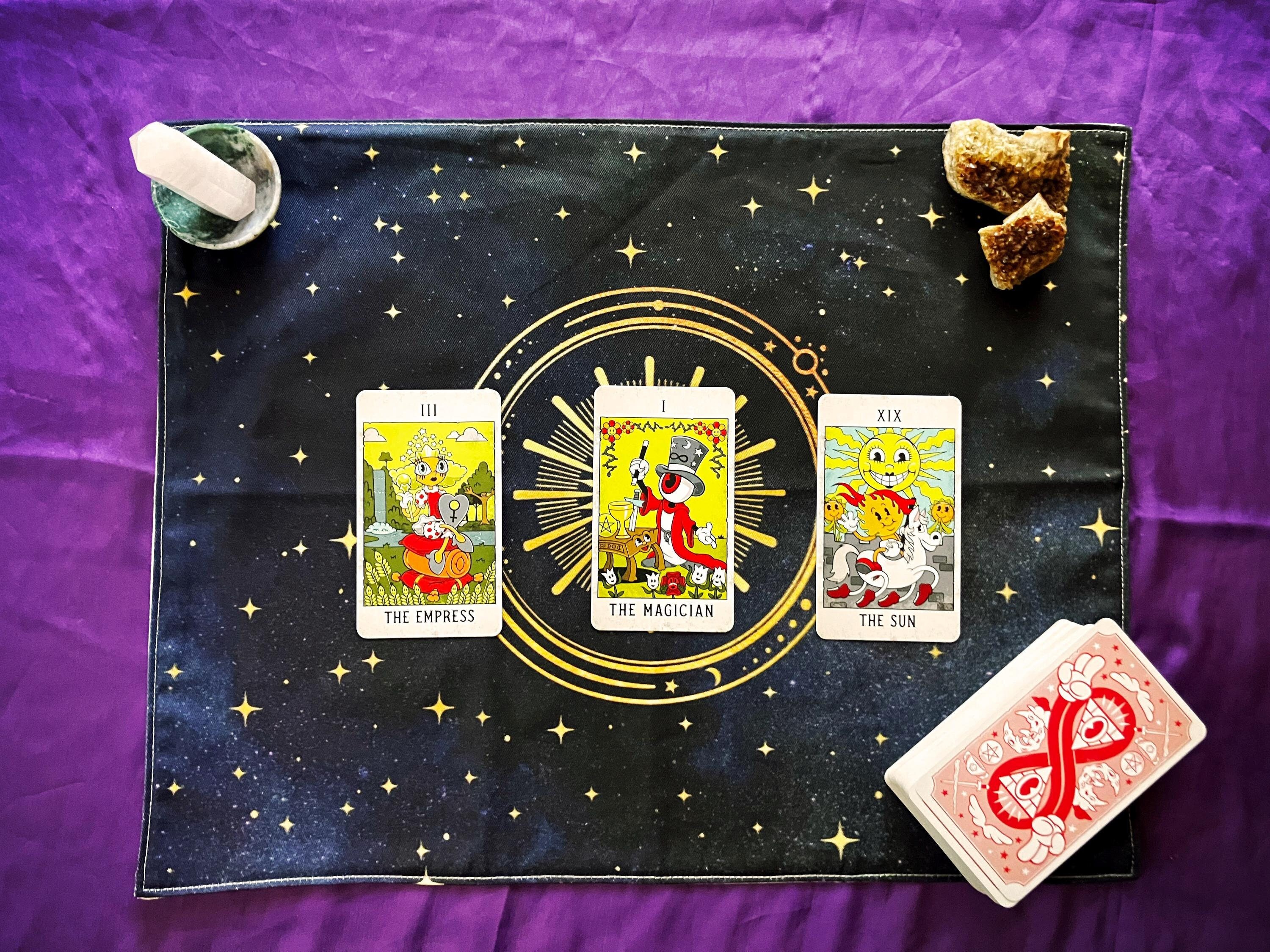 Tarot Cloth - Night Sky Celestial Tarot Reading Mat - Rune Mat Rune ...
