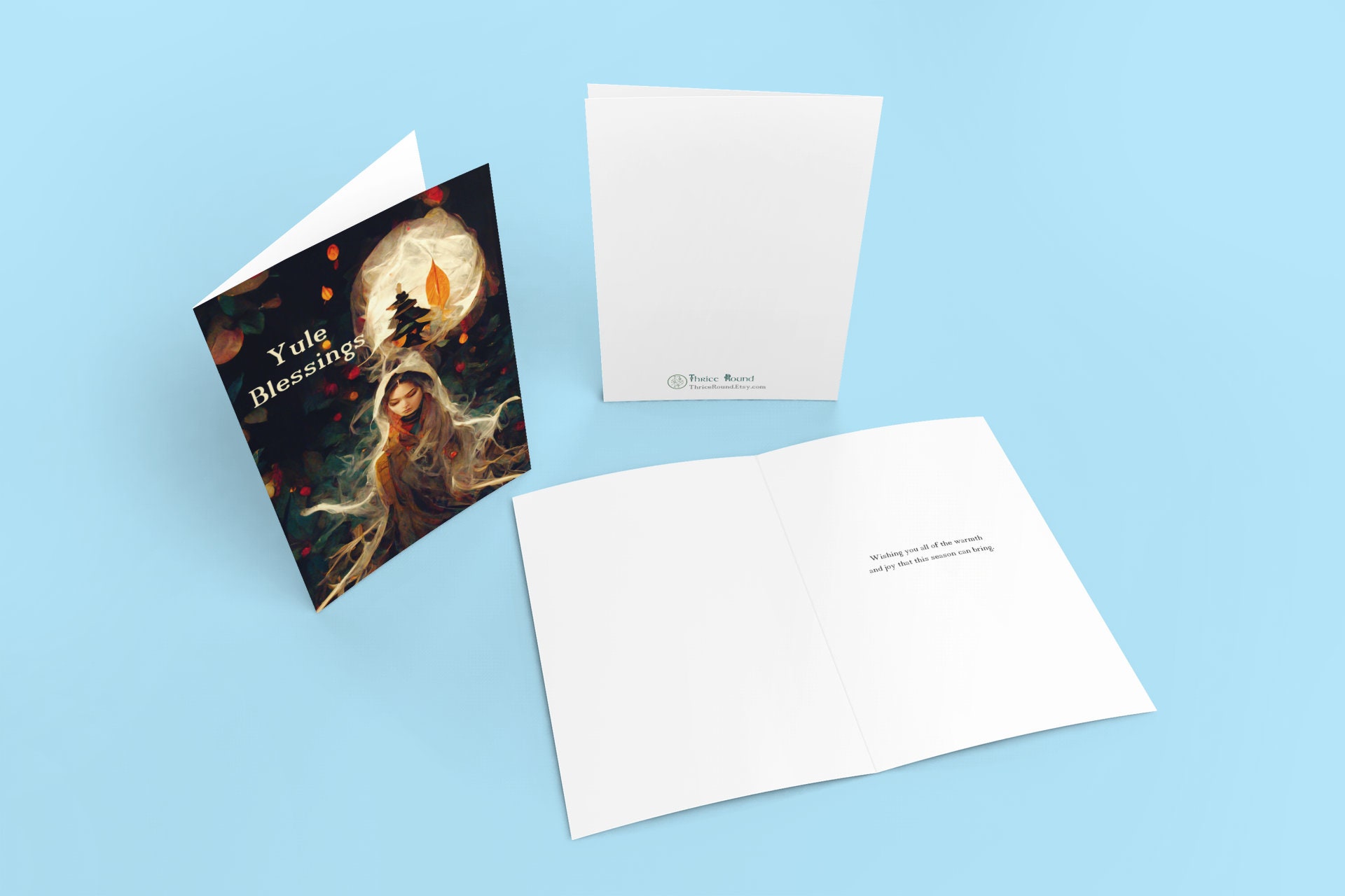 Yule Cards Yule Blessings Praying Witch Pagan Christmas - Etsy