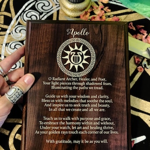 APOLLO Prayer Wall Plaque | Apollo Invocation | Hellenic Pagan Art ...