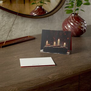 Yule Cards - Yule Log With Candles - Pagan Christmas Card, Wiccan Card ...