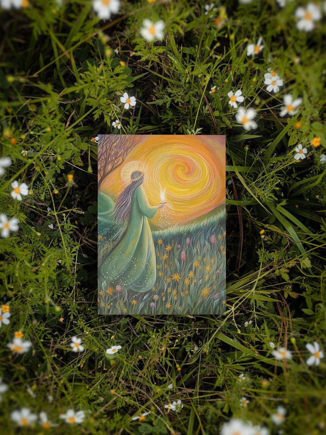 Brigid - Imbolc Altar Art - Sunrise in the New Year - Flat Card (incl ...