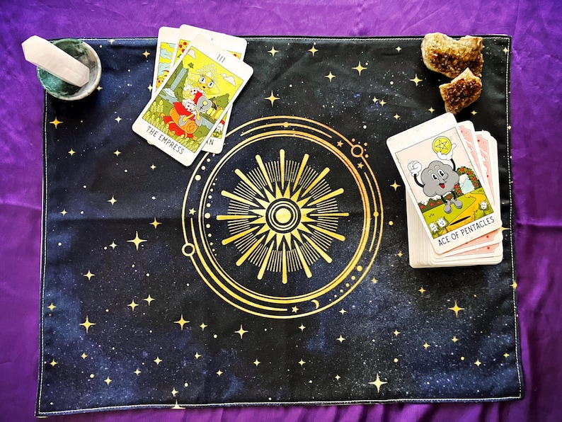 Tarot Cloth - Night Sky Celestial Tarot Reading Mat - Rune Mat Rune ...