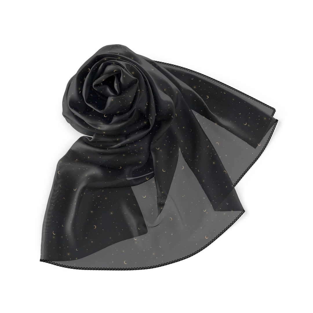 Black Chiffon Moon Veil – Witchy Pagan Head Scarf - Etsy
