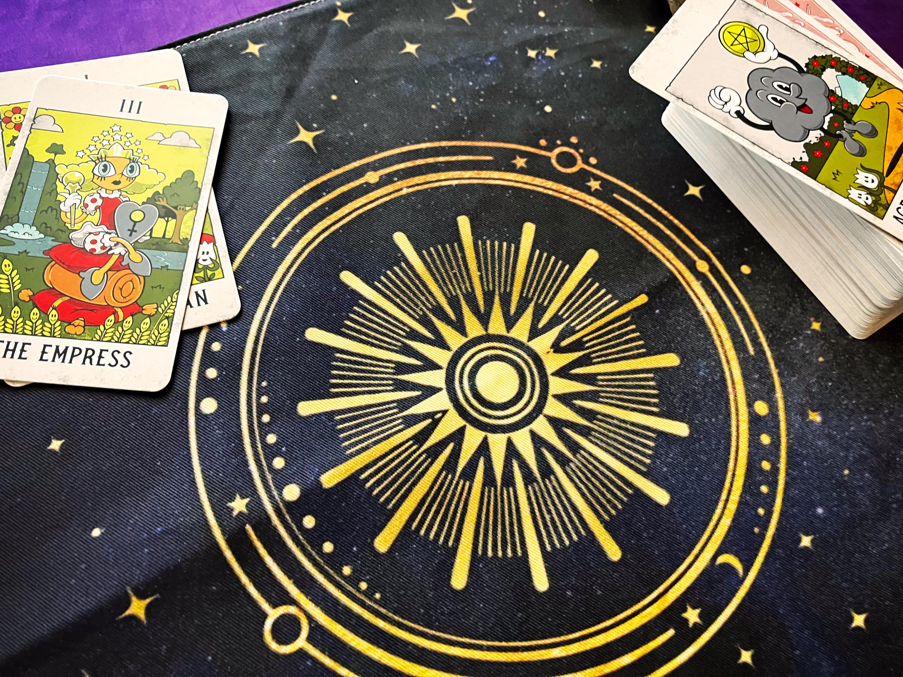 Tarot Cloth - Night Sky Celestial Tarot Reading Mat - Rune Mat Rune ...