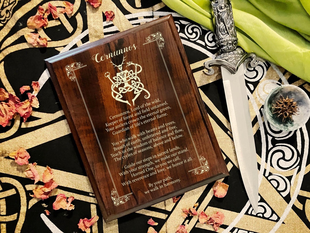 CERNUNNOS Prayer Wall Plaque | Horned God Invocation | Wood Wall ...