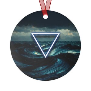 SET of 5 Yule Ornaments - Elements Earth Air Fire Water Spirit Triangle ...