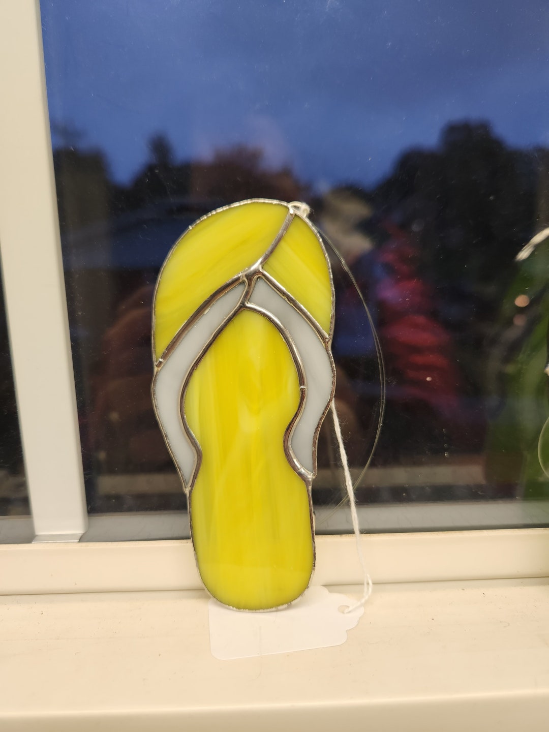 Stained Glass Flip Flop Home Decor Suncatcher Ornament Yellow Color - Etsy