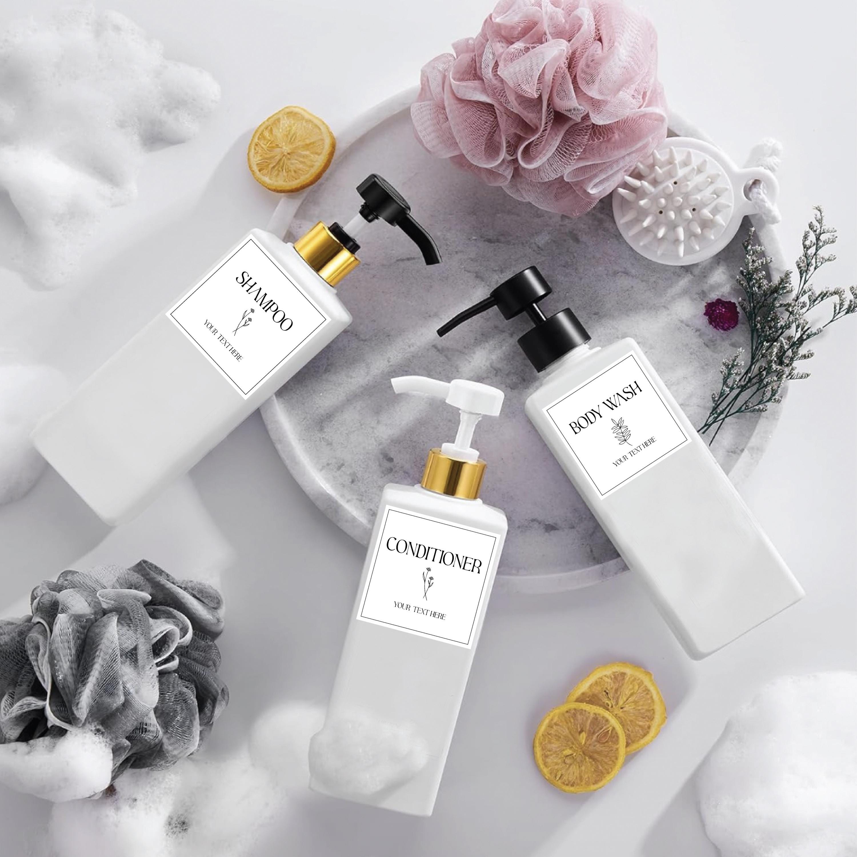 Minimalist Custom Shower Labels Waterproof Shower Labels Shower Gel ...